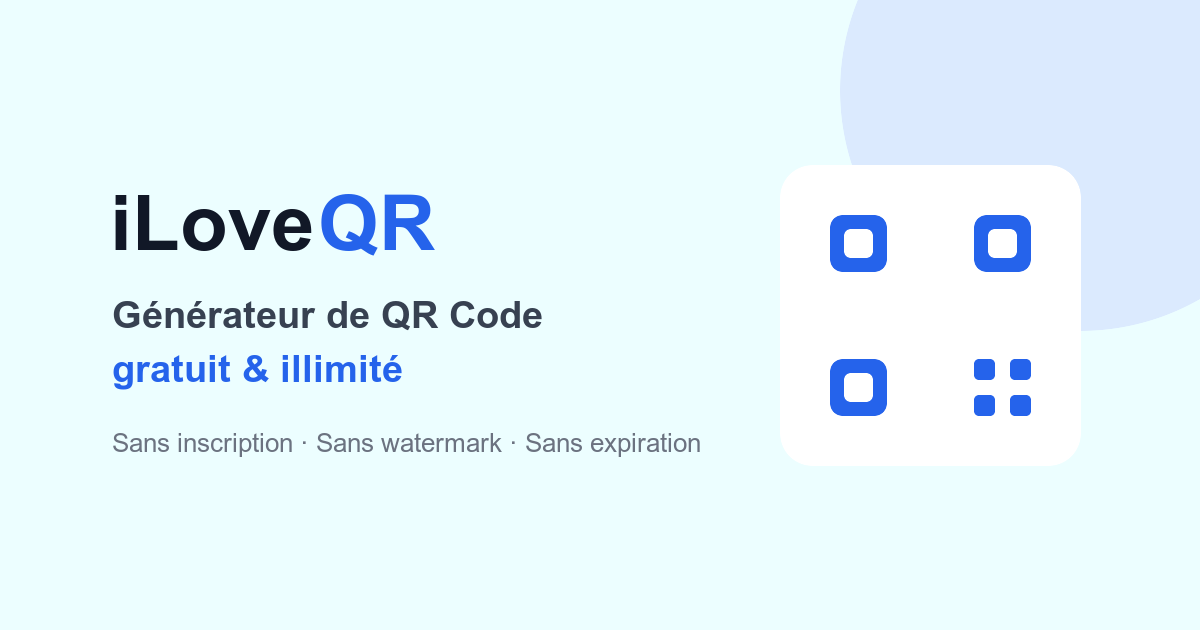 iLoveQR - Générateur de QR Code Gratuit & Illimité